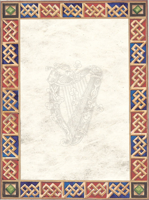 CNP01 Irish Celtic Design Writing Paper 8 Pack Rachel Arbuckle Harp ...