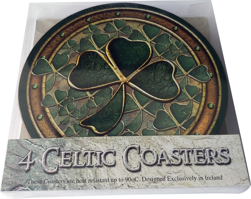 CDC23 Stained Glass Coaster 4 Pack Rachel Arbuckle Cork Backed Irish