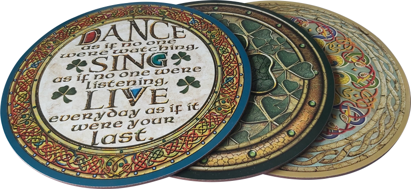 CPM03 Cork Backed Dinner Mat Pack Irish Celtic Holly Rachel Arbuckle ...